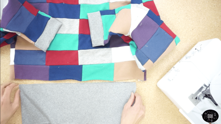 DIY Patchwork Cropped Hoodie Sweatshirt (With Free Sewing Pattern ...