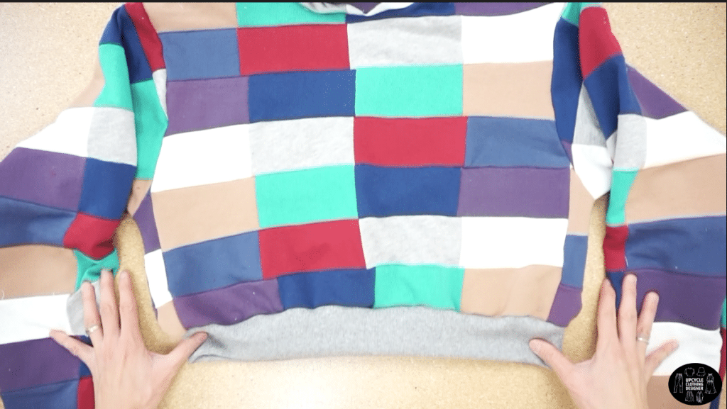 DIY Patchwork Cropped Hoodie Sweatshirt (With Free Sewing Pattern ...