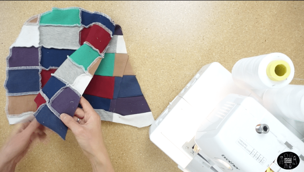 DIY Patchwork Cropped Hoodie Sweatshirt (With Free Sewing Pattern ...