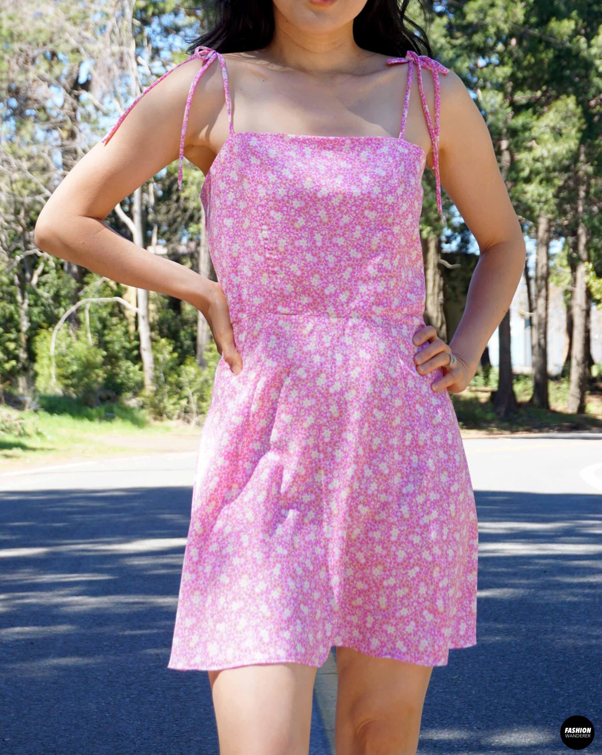 Ines Dress Tutorial | DIY TIe Shoulder Strap Mini Dress – Fashion Wanderer