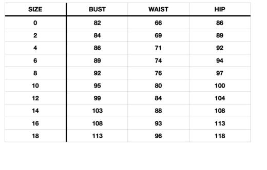 Size Guide – Fashion Wanderer