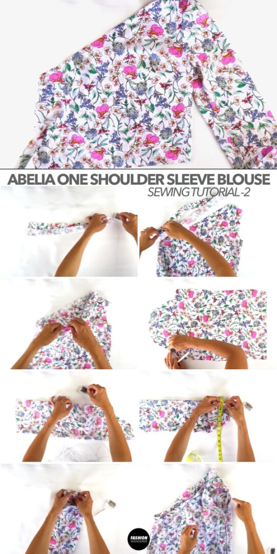 Abelia Top Tutorial | DIY One Shoulder Sleeve Blouse Sewing Pattern – Fashion Wanderer