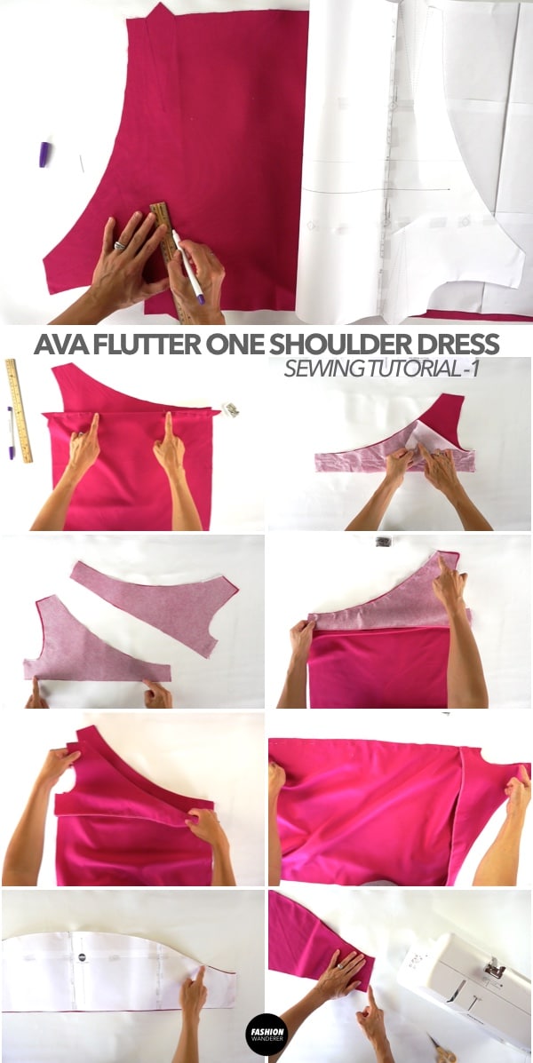 Ava Dress Tutorial | DIY Flutter Sleeve One Shoulder Mini Dress – Fashion Wanderer