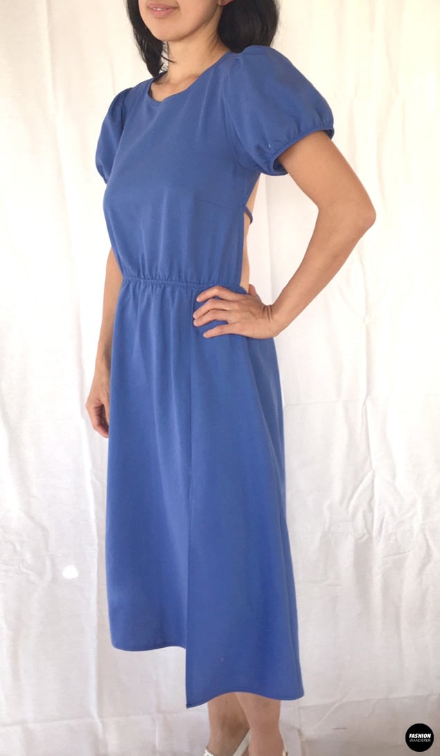 Ellery Dress Tutorial | DIY Puff Sleeve Open Back Midi Dress – Fashion Wanderer