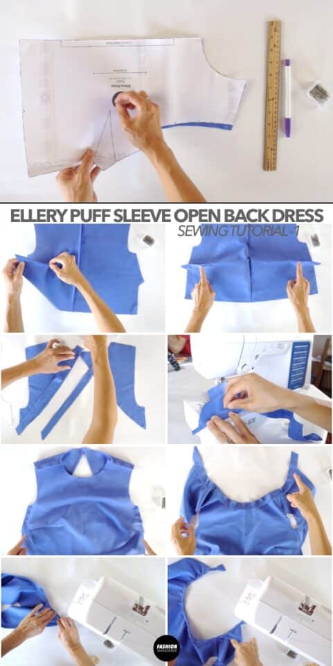 Ellery Dress Tutorial | DIY Puff Sleeve Open Back Midi Dress – Fashion Wanderer