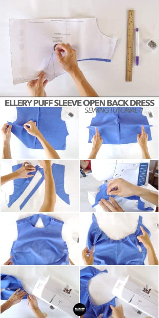 Ellery Dress Tutorial | DIY Puff Sleeve Open Back Midi Dress – Fashion ...