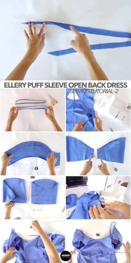 Ellery Dress Tutorial | DIY Puff Sleeve Open Back Midi Dress – Fashion Wanderer