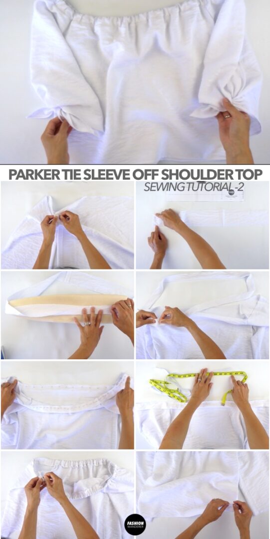 Parker Top Tutorial | DIY Tie Sleeve Off The Shoulder Top Sewing Pattern – Fashion Wanderer