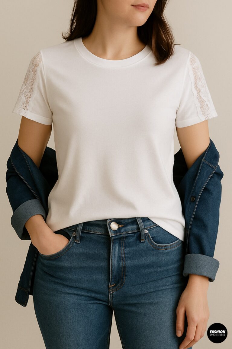 How to Add Lace Inserts to Basic Tee (No Pattern Needed) – Fashion Wanderer