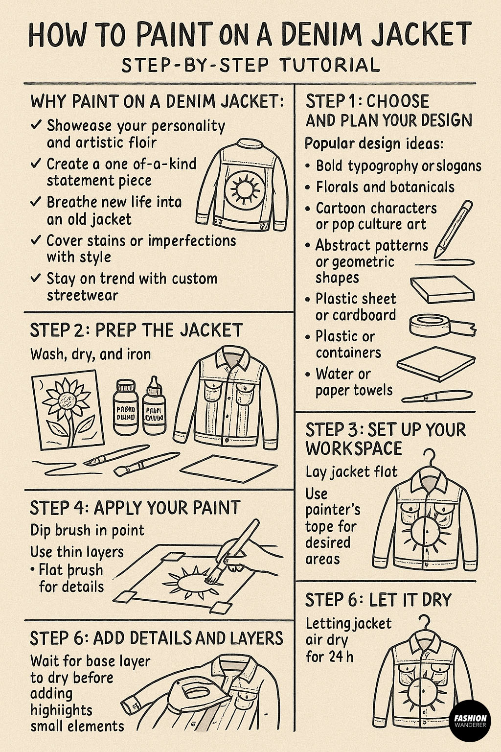 How to Paint on a Denim Jacket (Step-by-Step Tutorial) – Fashion Wanderer