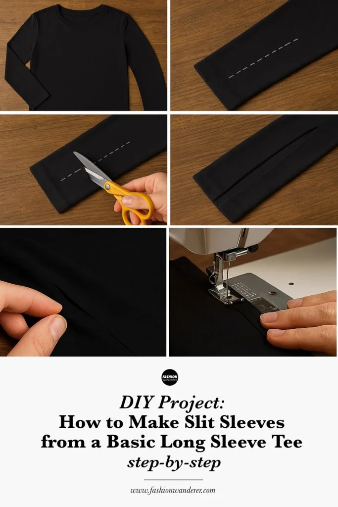 How to Make Slit Sleeves from a Basic Long Sleeve Tee – Fashion Wanderer