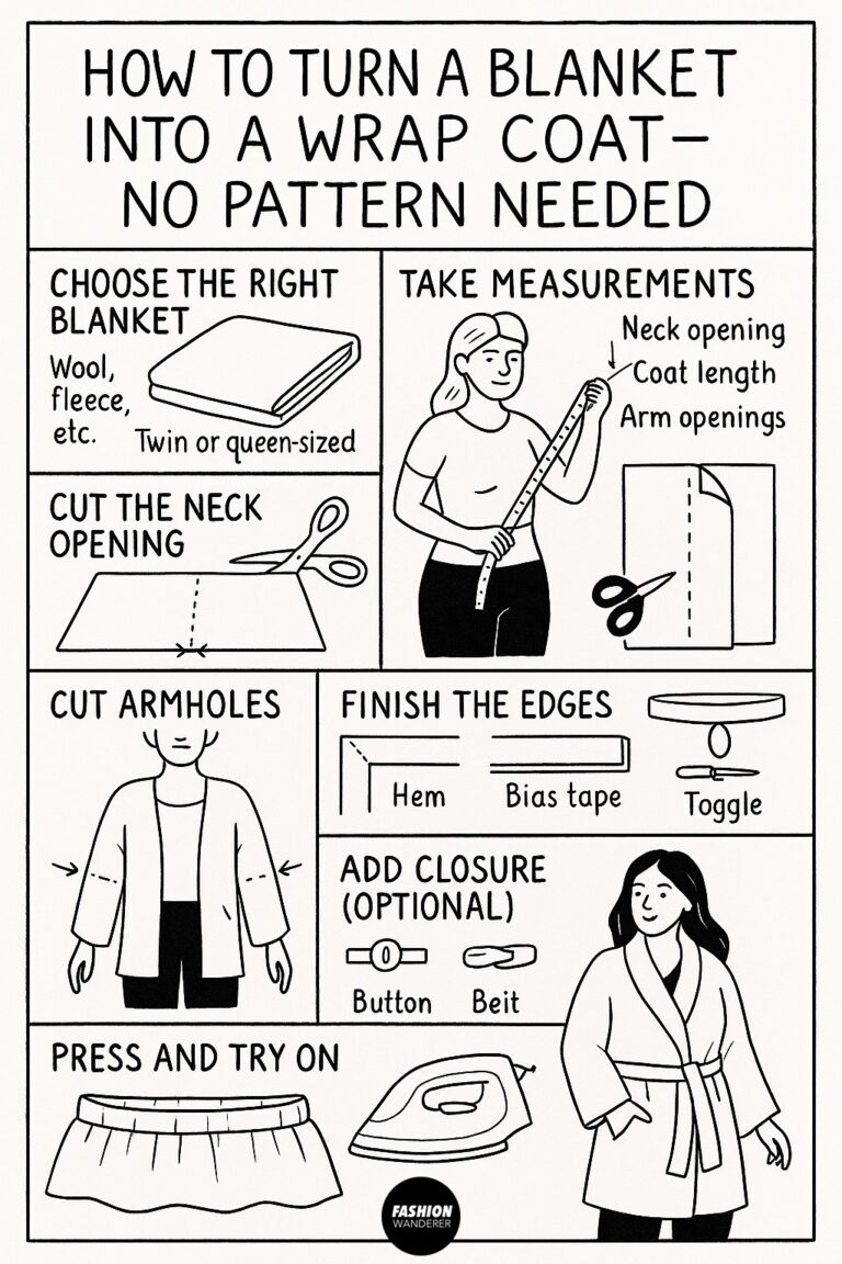 How to Turn a Blanket into a Wrap Coat – No Pattern Needed (DIY Sewing ...